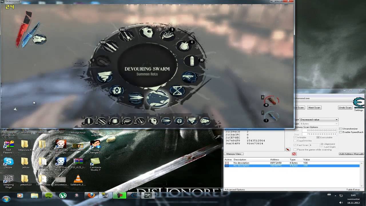 how to hack dishonored with cheat engine - YouTube