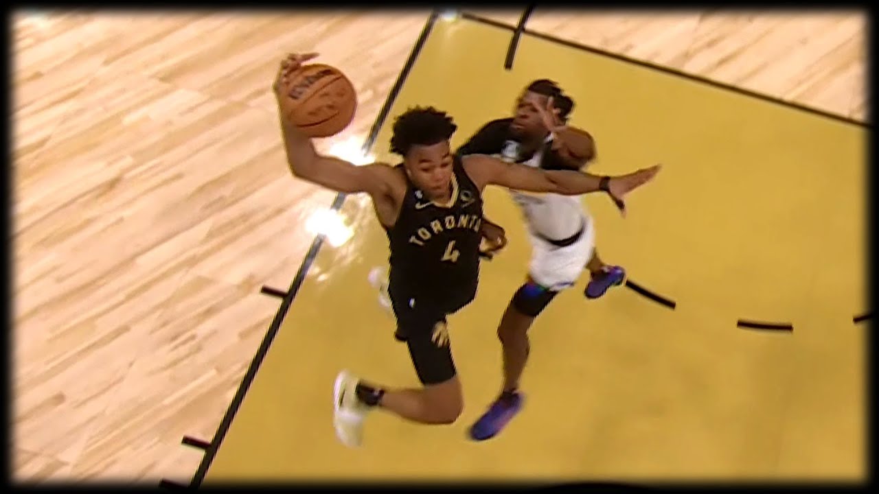 Scottie Barnes STARE DOWN JAM AND-1 - Raptors vs Wolves | March 18 ...