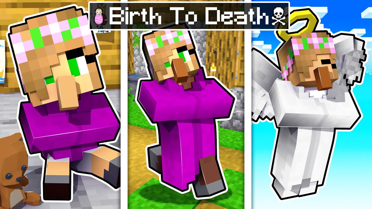 BIRTH to DEATH of a VILLAGER in Minecraft - YouTube