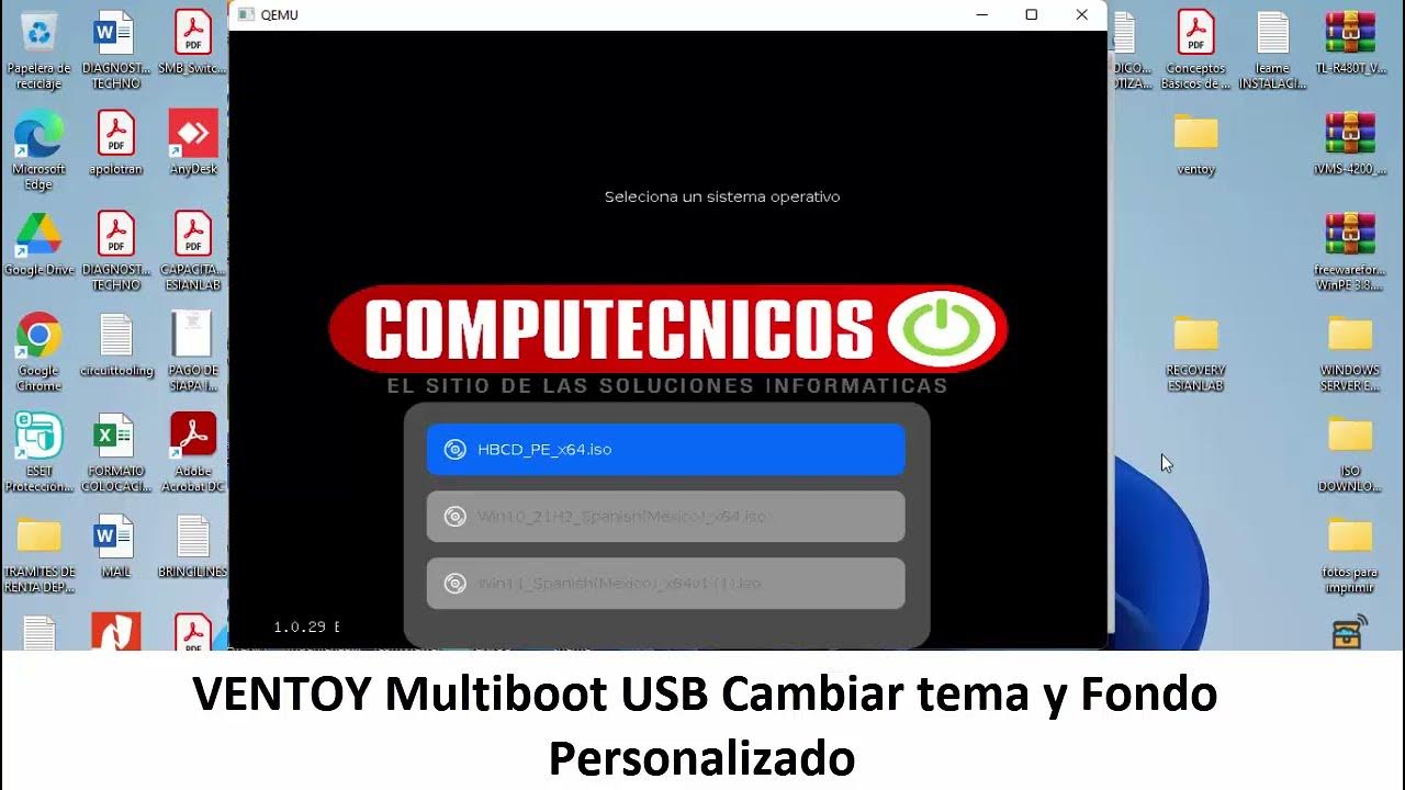 VENTOY Multiboot Cambiar tema y Fondo Personalizado - YouTube