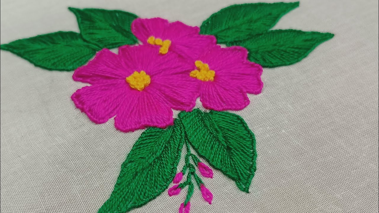 Beautiful flower design stitching // Easy and simple stitching tutorial ...
