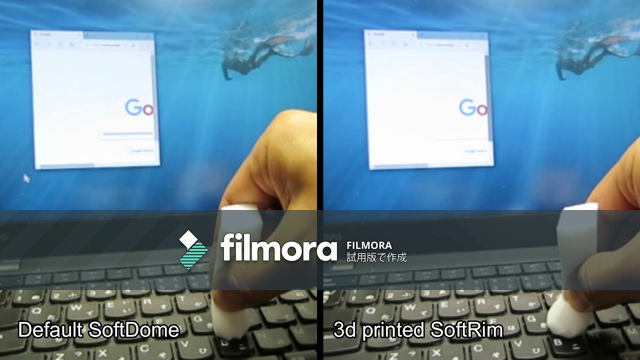SoftRim vs SoftDome Trackpoint cap - YouTube