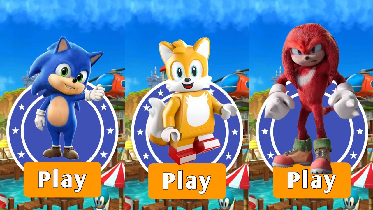 Baby Sonic 🆚 LEGO Tails 🆚 Movie Knuckles vs All Bosses Zazz Eggman All ...