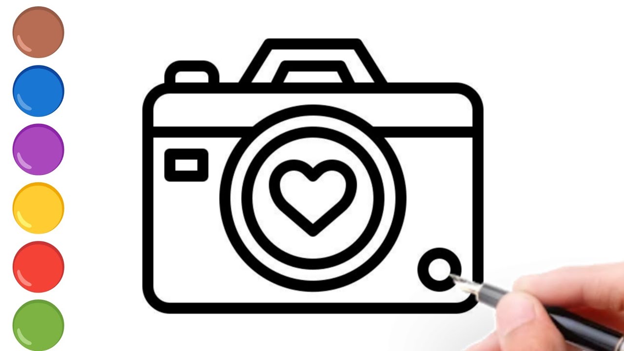 Camera drawing | how to draw camera drawing for kids easy painting and ...
