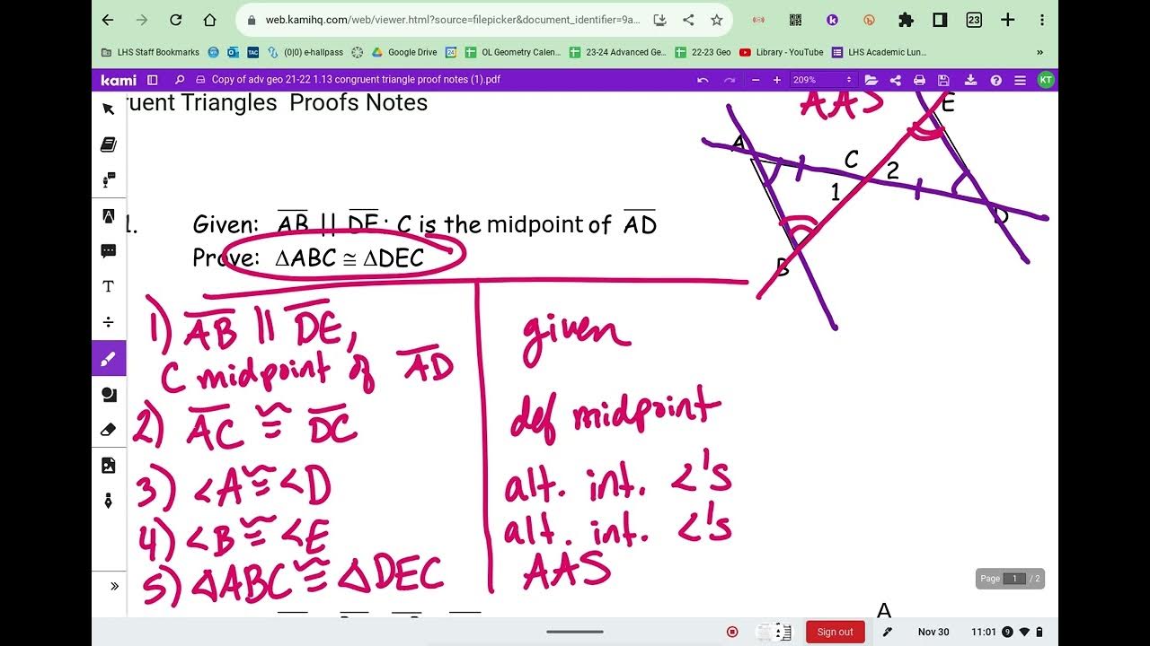 Congruent Triangle Proofs Notes Part 1 - YouTube