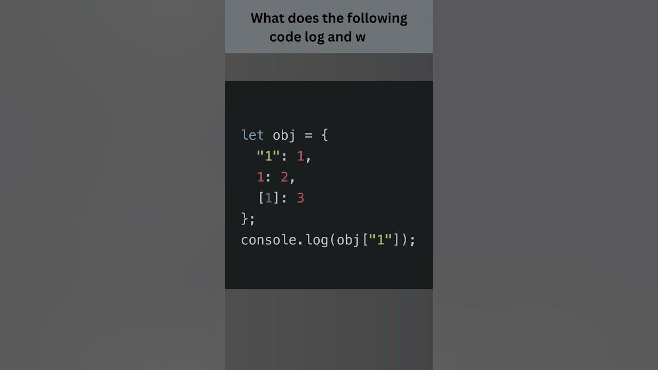 What does the following code log and why | JavaScript | Check Solution in Description - YouTube