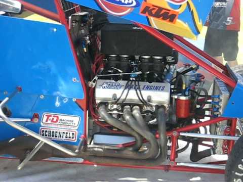 Australian Sprintcar Title 2009 - 410 Engine Idling In Pits - YouTube