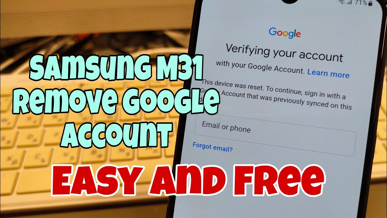 FREE! Samsung M31 (SM-M315F), Remove Google Account, Bypass FRP. - YouTube