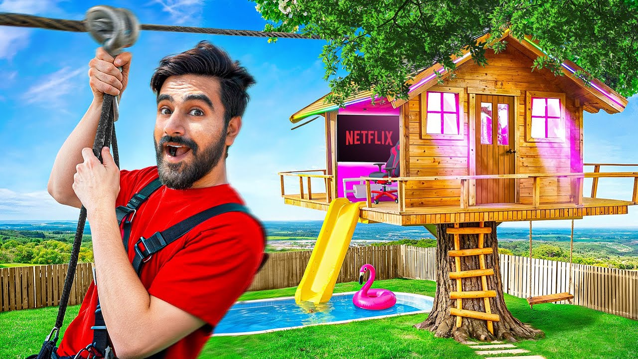 24 Hours On Secret Tree House - ₹100000 Challenges 🤑 - YouTube