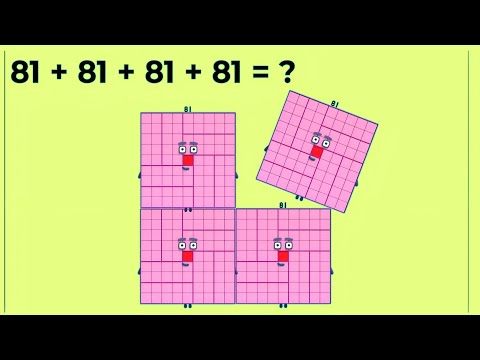 NUMBERBLOCKS FOUR SAME SQUARE NUMBERS ADDITION | NUMBER BLOCKS ADDITION Kids Tube