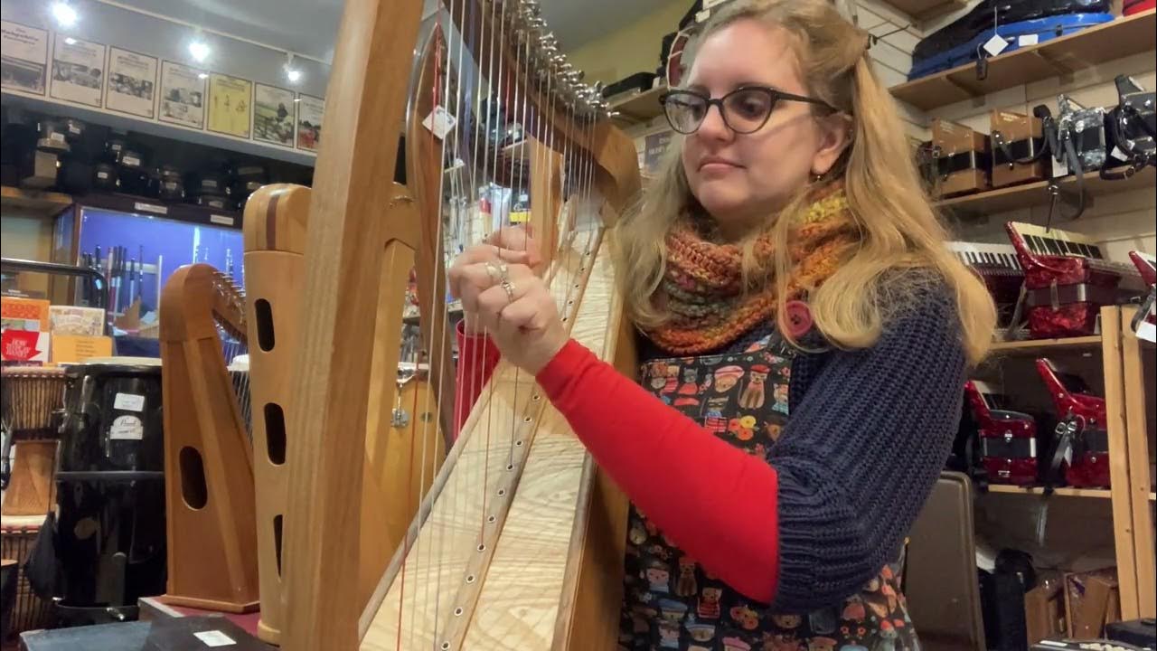Glenluce Fiddlewood II 22 string harp - YouTube