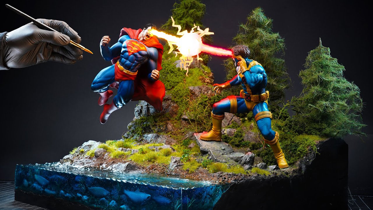 SUPERMAN vs. CYCLOPS (Diorama build) - YouTube
