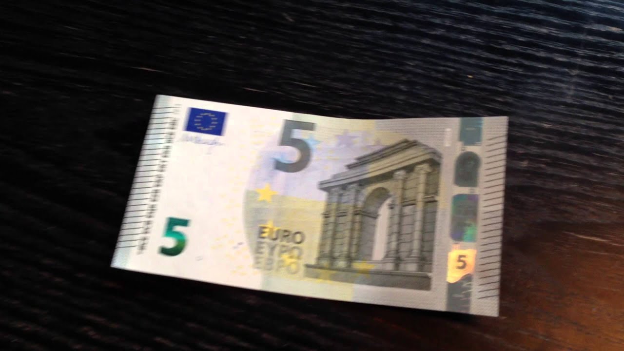 Uusi viiden euron seteli - The new five euro banknote - YouTube