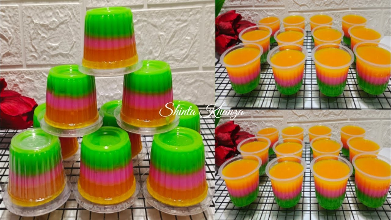 Resep puding cup rainbow ekonomis bisa untuk hidangan di acara hajatan ...