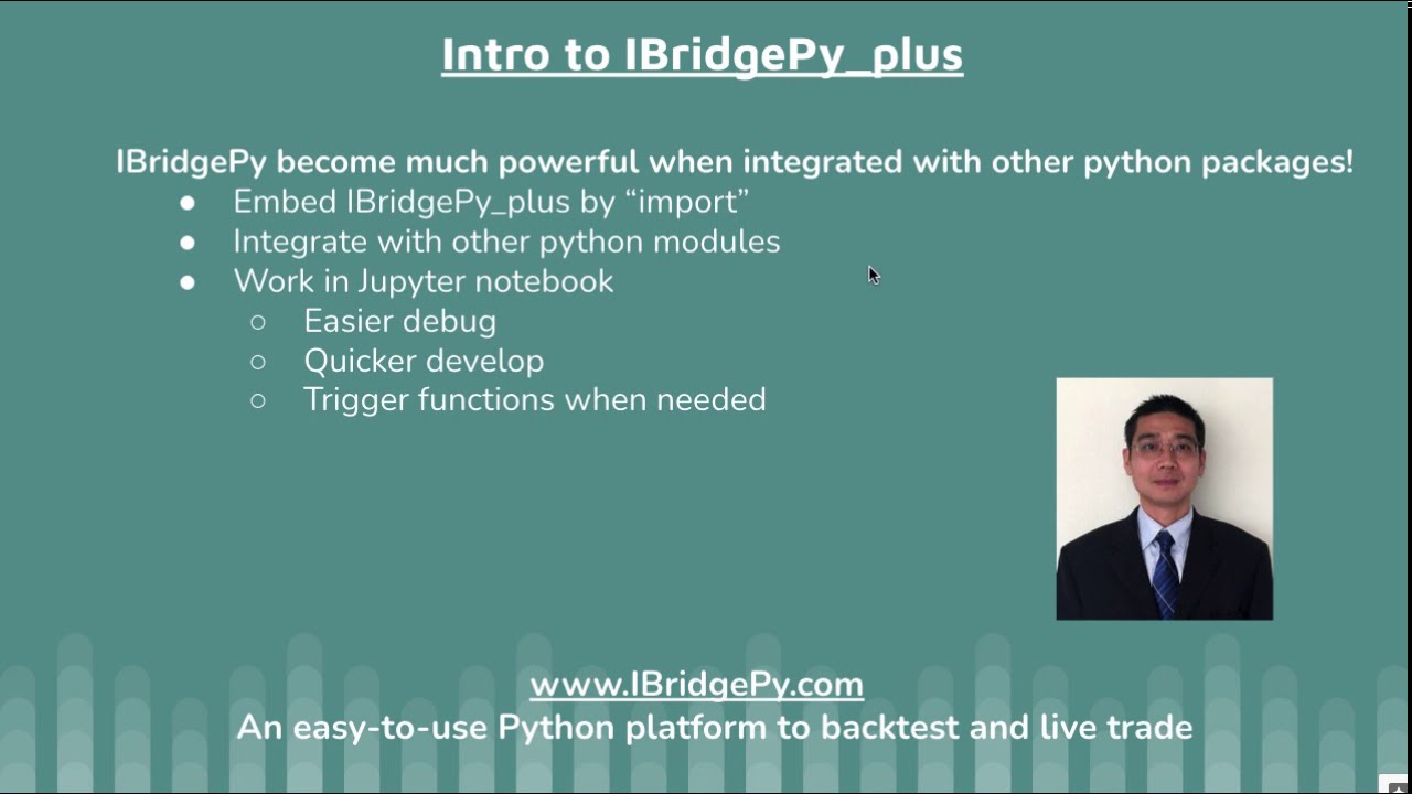 Import IBridgePy to other python packages for Quick development Easier ...