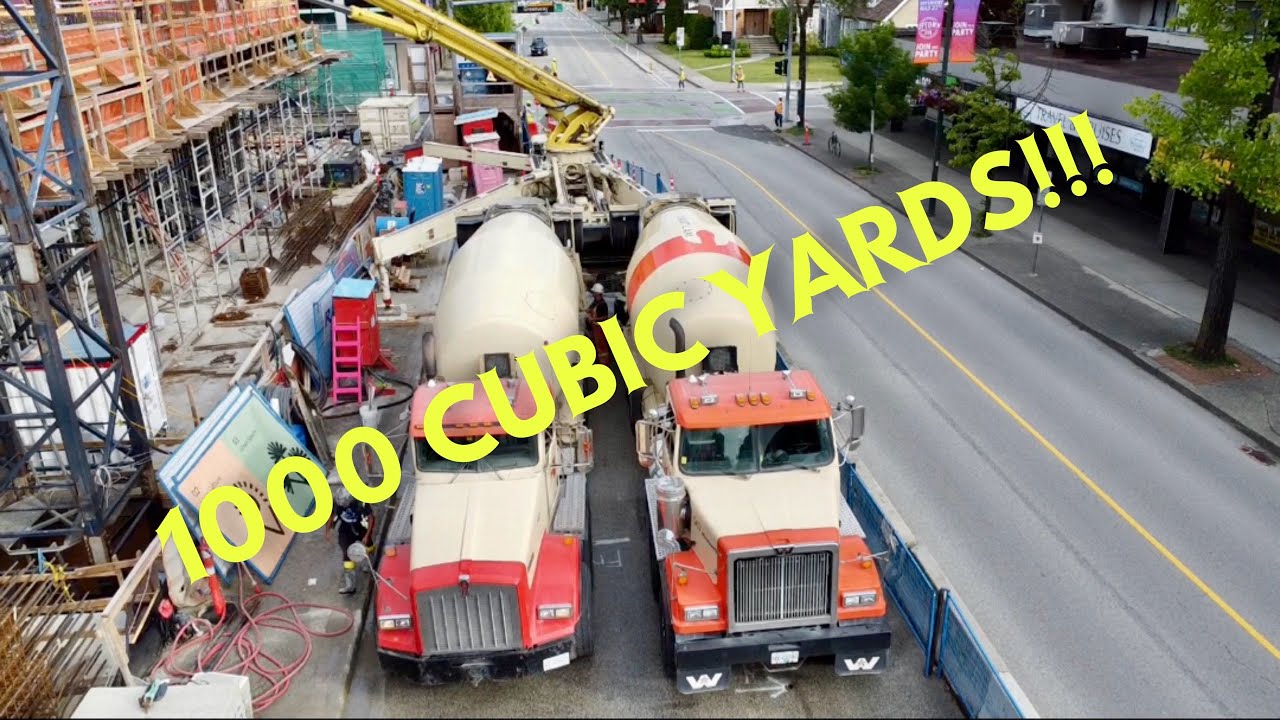 Pumping 1000 cubic yards of concrete with two PUTZMEISTER concrete ...