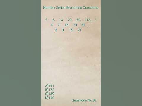 Number Series Reasoning Questions For GPSC SSC GD | Reasoning Tricks # ...