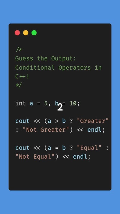Guess the Output: Conditional Operators in C++! #2024 #shorts - YouTube