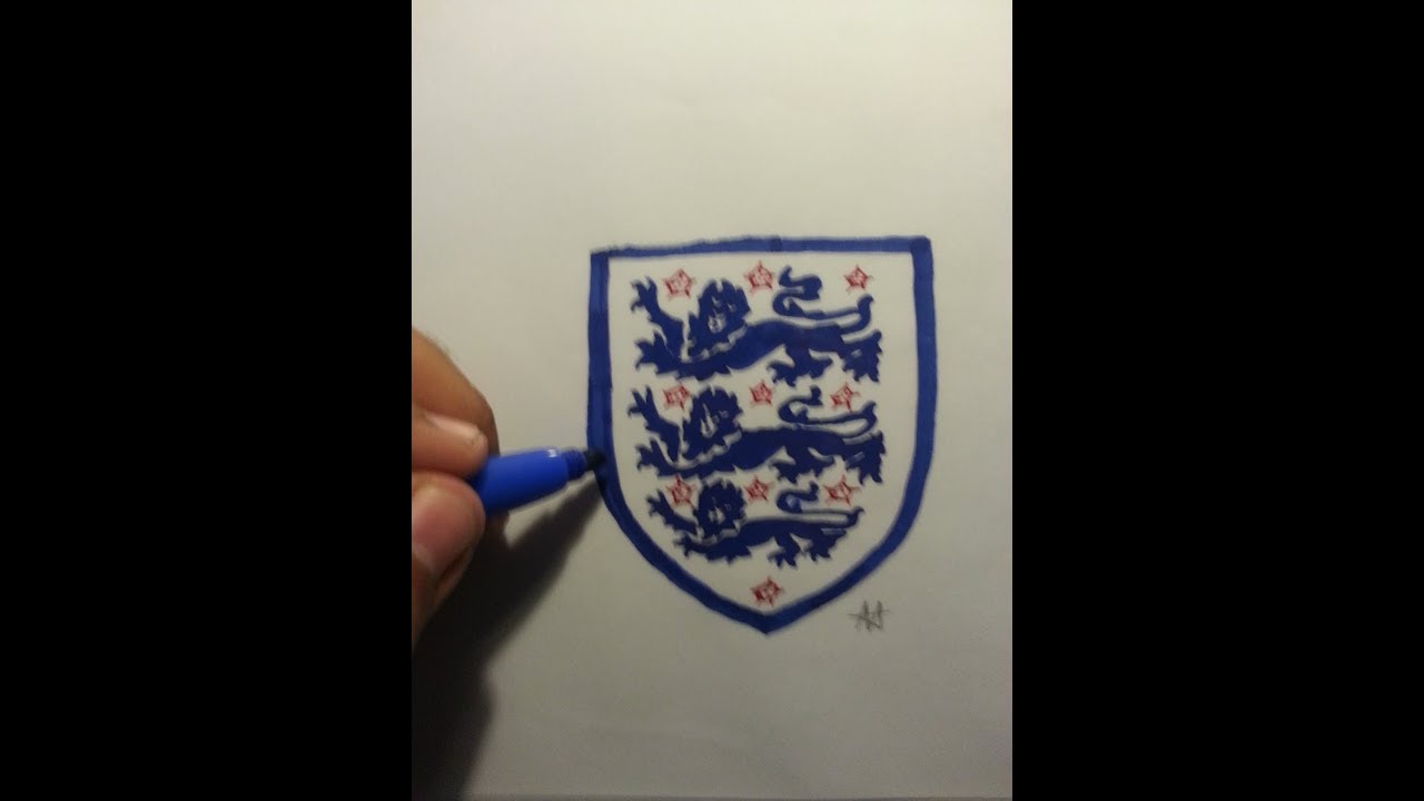 How to draw the football logo of England - YouTube
