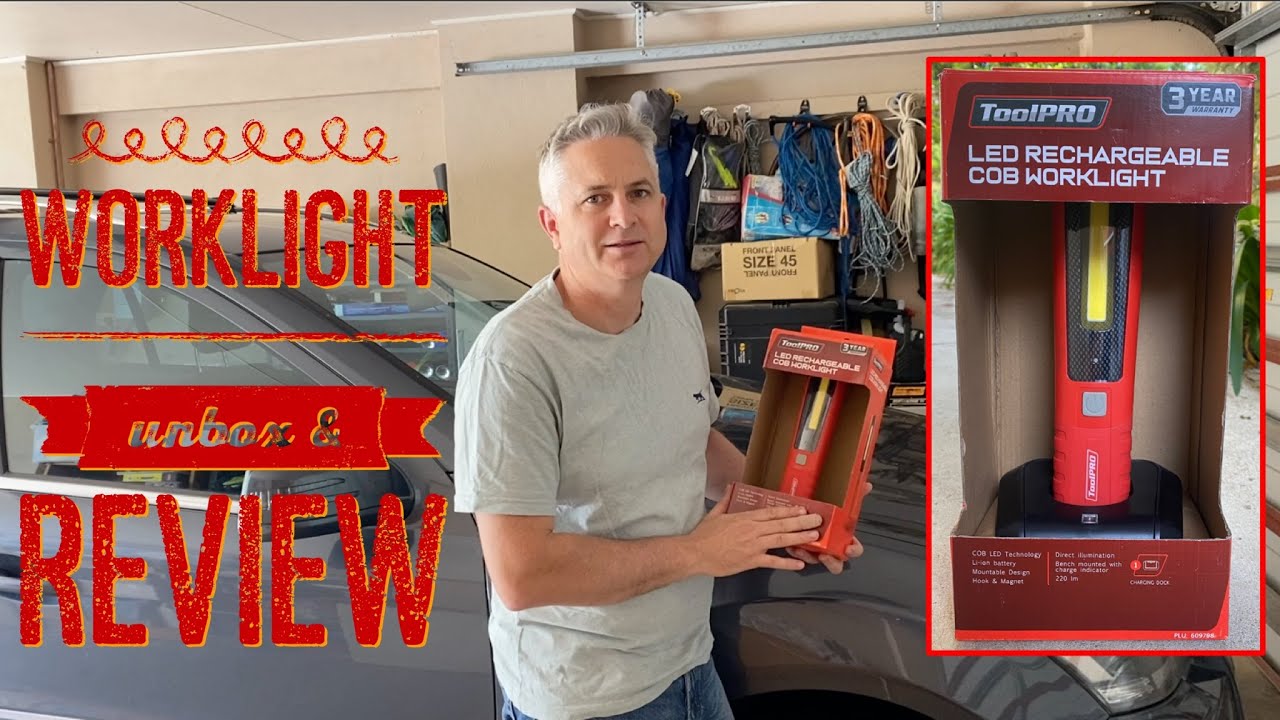 Toolpro Rechargeable LED COB Worklight Unboxing and Review - YouTube