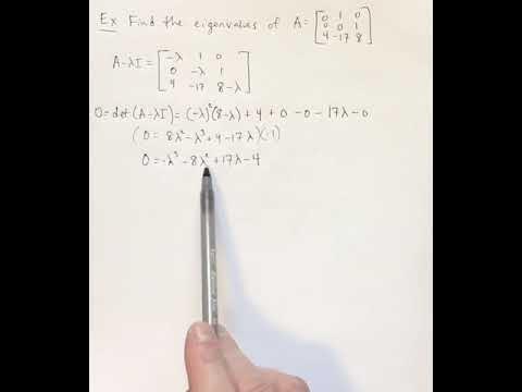 Linear Algebra - 5.1 Finding eigenvalues of a 3x3 matrix - YouTube