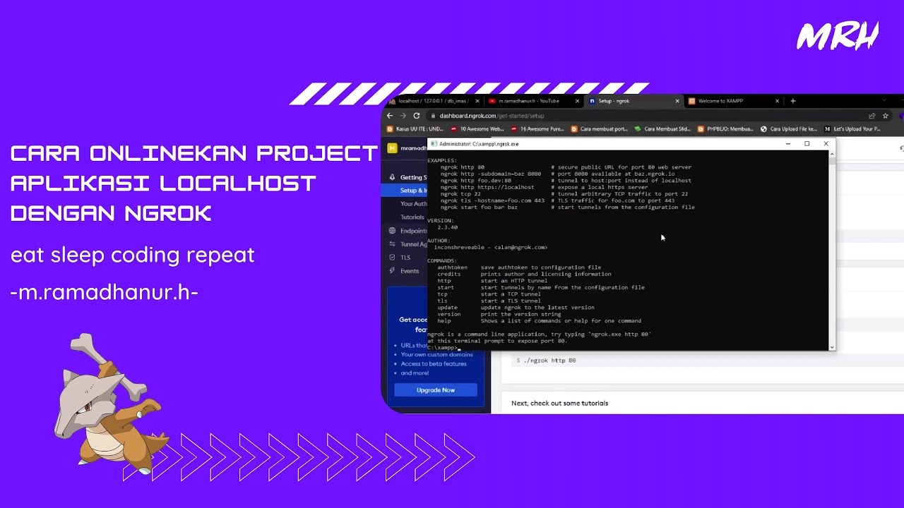 CARA ONLINEKAN PROJECT APLIKASI LOCALHOST DENGAN NGROK 2022 - YouTube