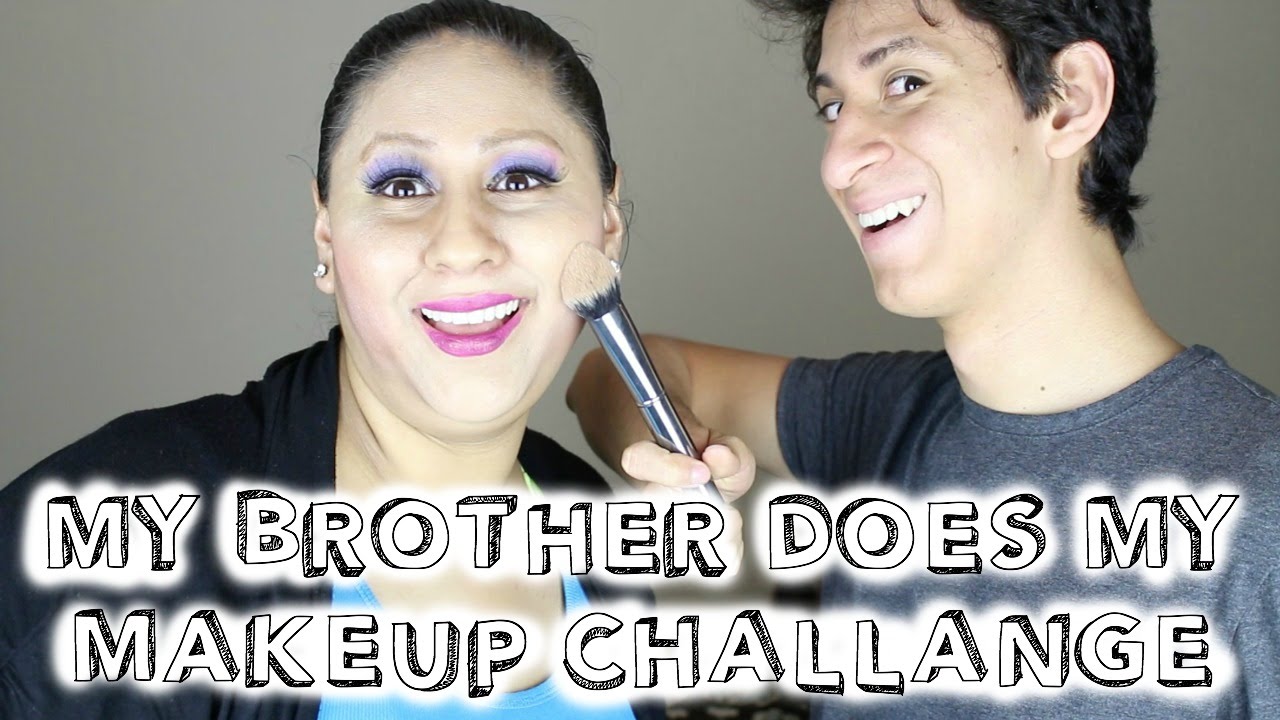 My brother does my makeup challenge | JenBeauty13 - YouTube