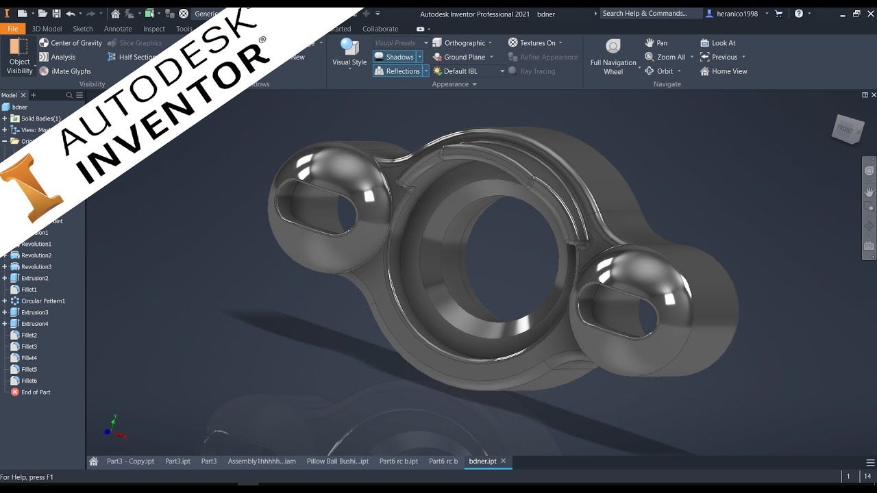 Autodesk Inventor Front Hub Carrier - YouTube