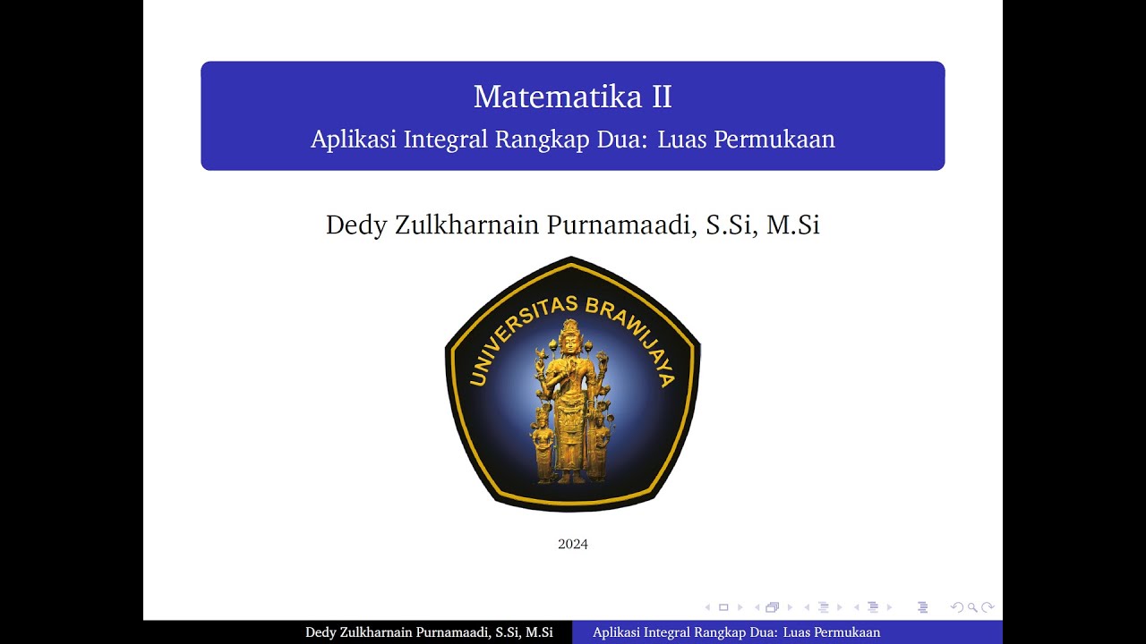 Aplikasi Integral Rangkap Dua: Luas Permukaan (Bagian 2) - YouTube