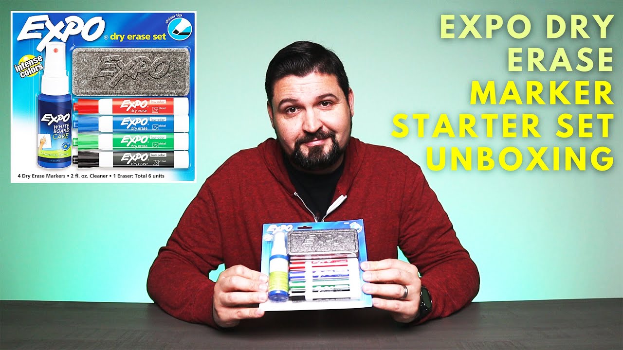 EXPO Dry Erase Marker Starter Set Unboxing - YouTube