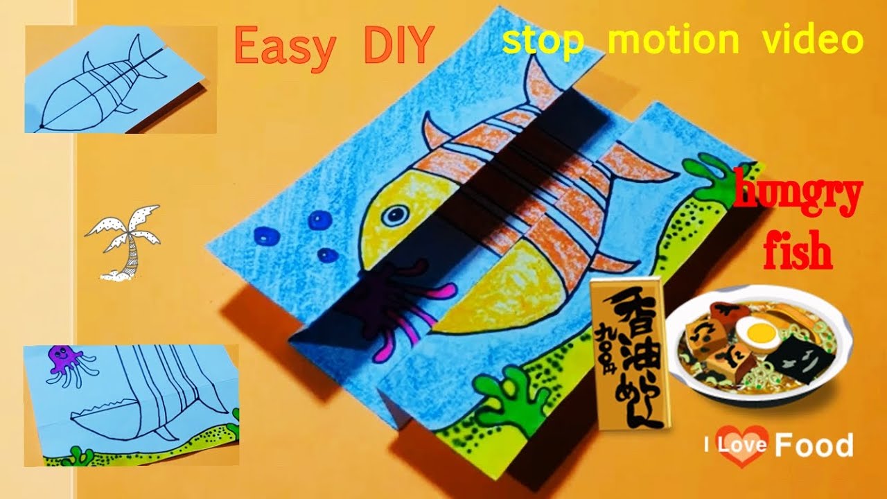 Hungry Fish - Art and Craft video stop motion - YouTube