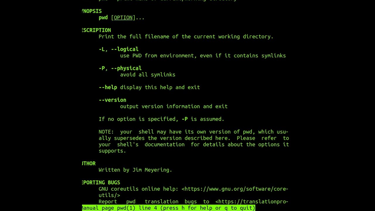 The pwd Command In Linux YouTube The pwd Command In Linux YouTube