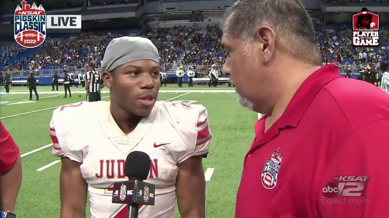 Coach/player of the game interviews, trophy presentation to Judson ...