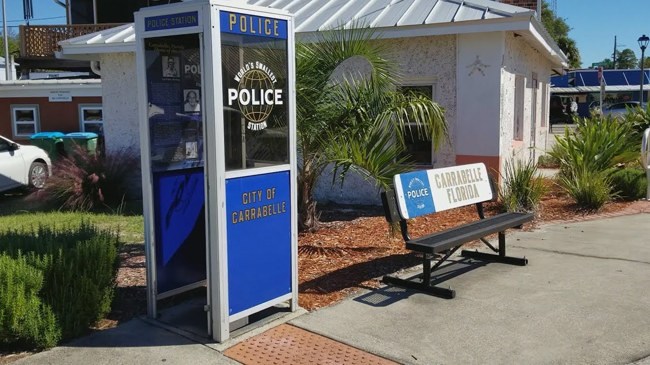 World's Smallest Police Station in Carrabelle Florida - 2017 - YouTube