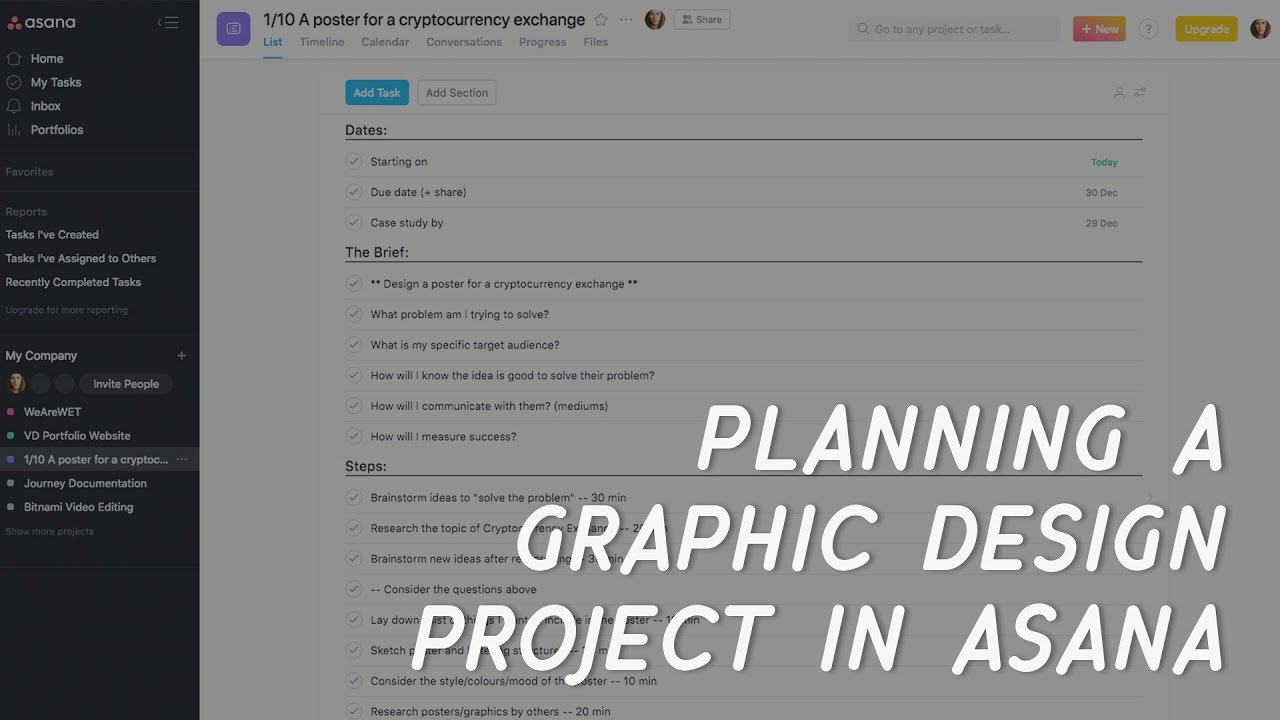 How I plan a graphic design project in Asana // Virginia Delgado - YouTube