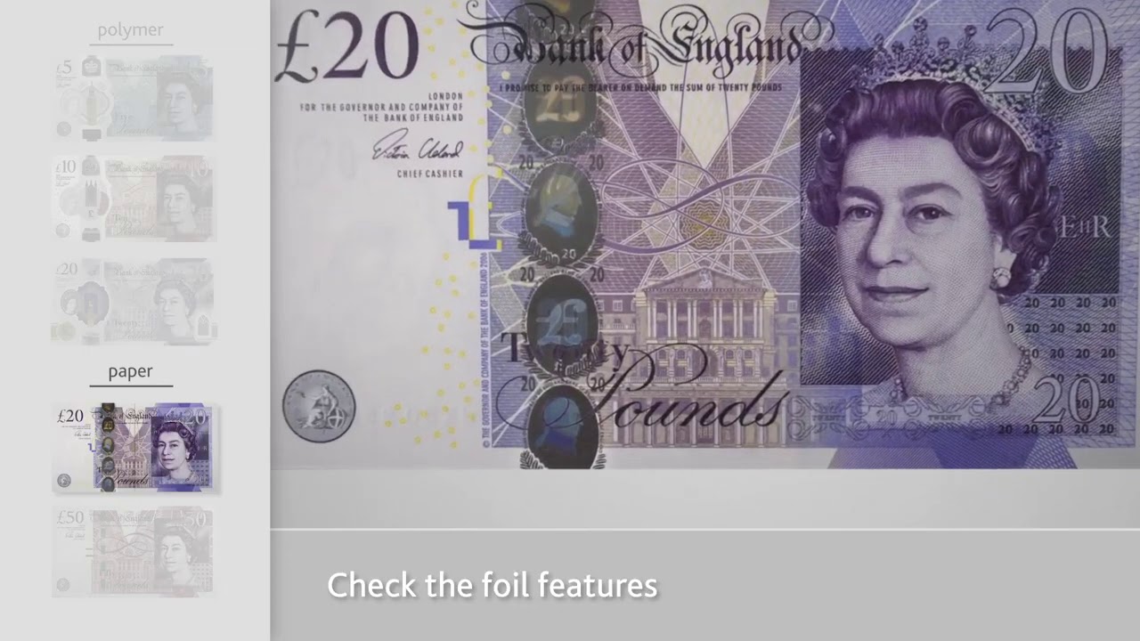 Key security features of Bank of England banknotes - YouTube
