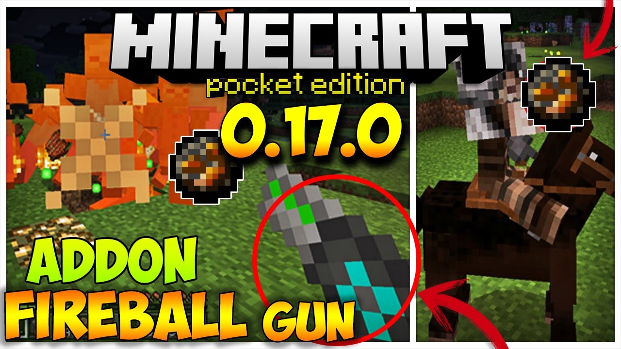 Fireball Gun🔥👈 En Minecraft PE 0.17.0 - Addon - Descarga E Instala 😏 ...