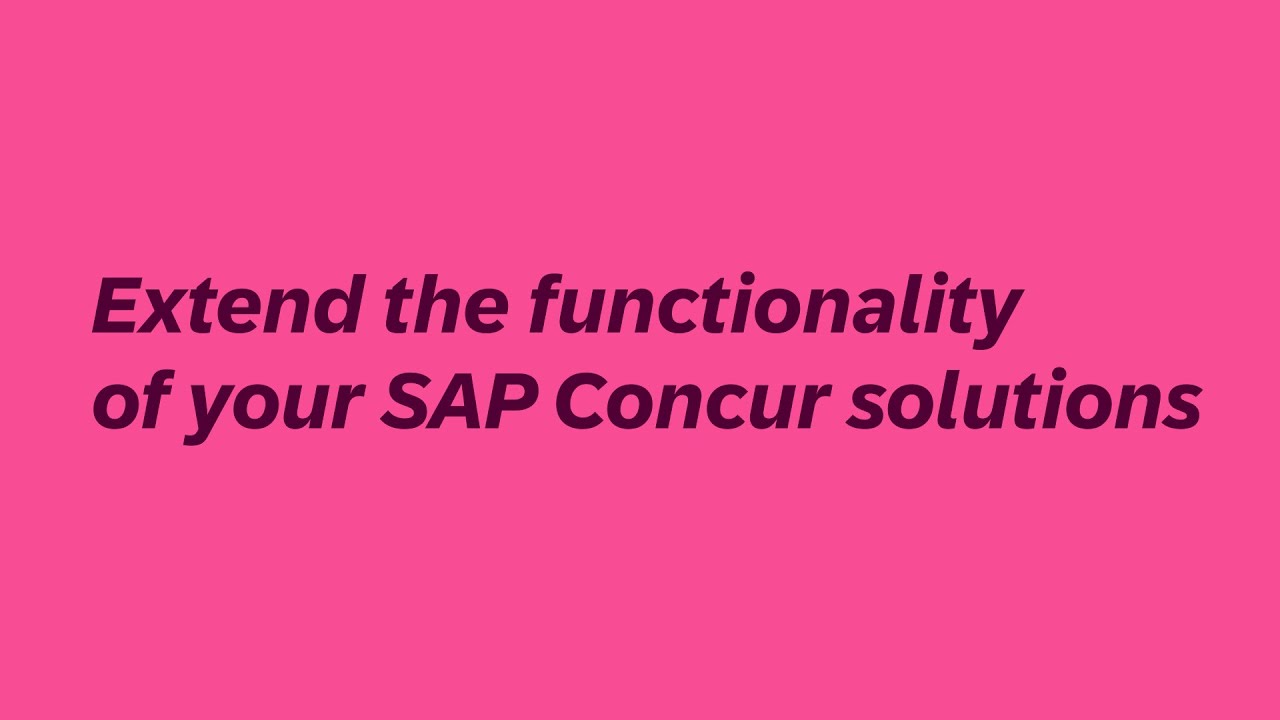 SAP Concur Solution Extensions Explainer - YouTube