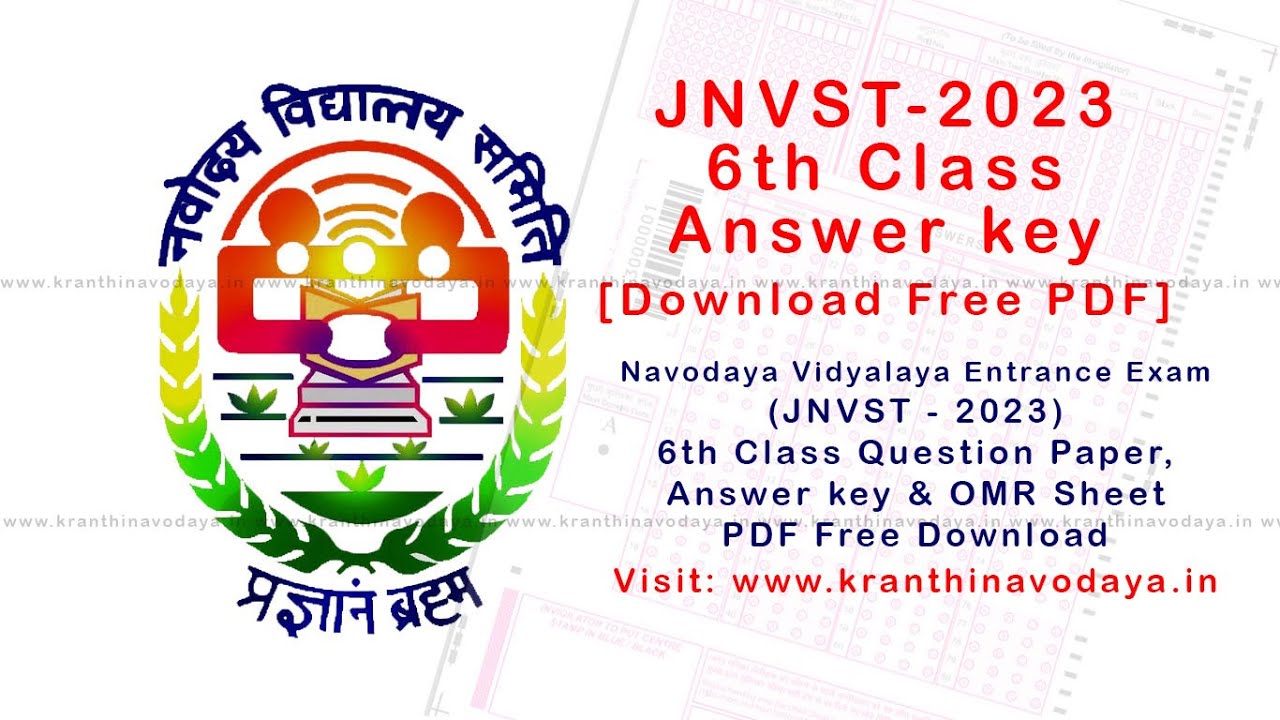 Navodaya Paper Answer key 2023 Class 6 | JNVST Answer Key with PDF ...