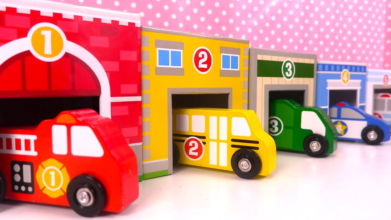 Learn Colors and Vehicles Names with Wooden Toy Cars! - YouTube
