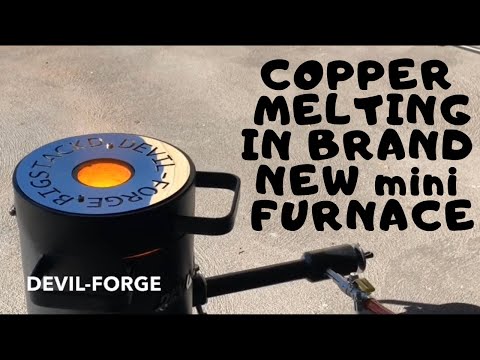 Copper melting in brand-new mini furnace plus set up
