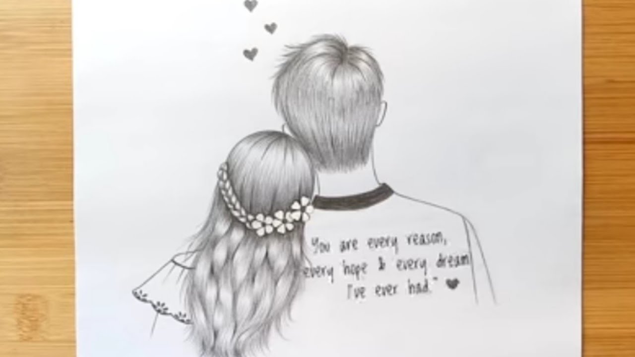 رسومات بنات رسم كابل رومانسي بالقلم الرصاص خطوه بخطوه Youtube