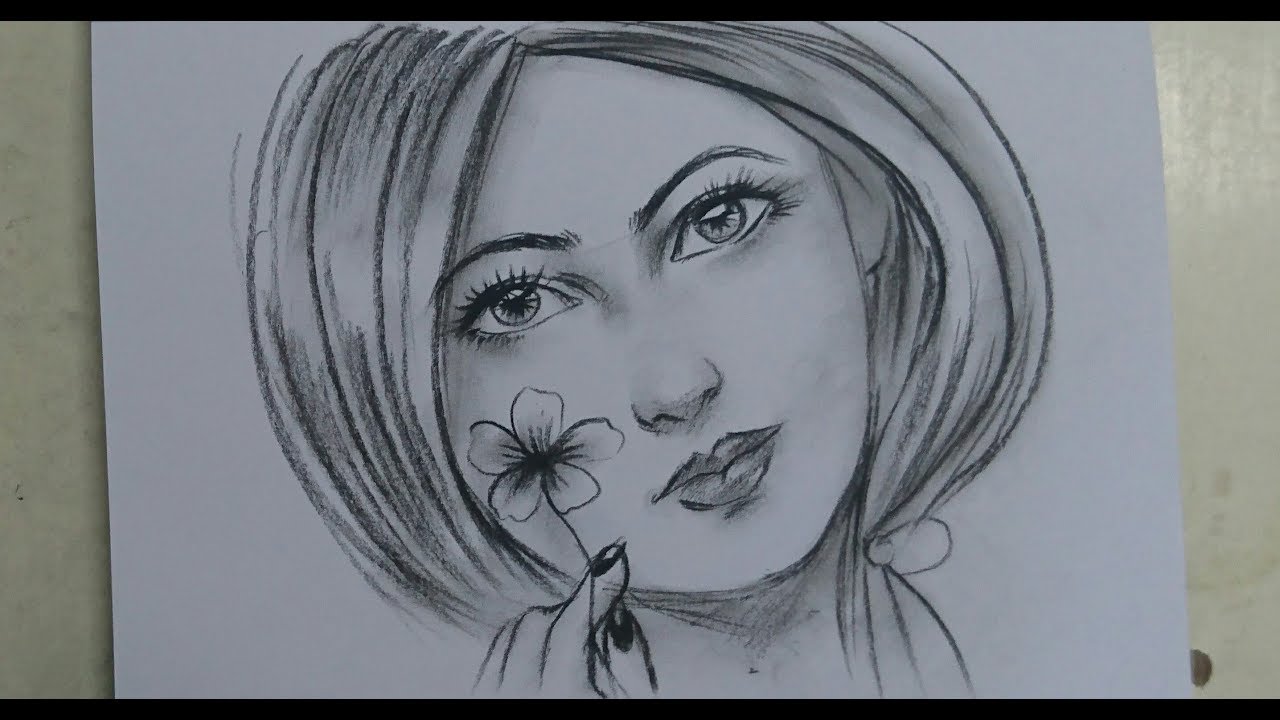 Easy and simple girl drawing tutorial | tutorial menggambar wajah - YouTube