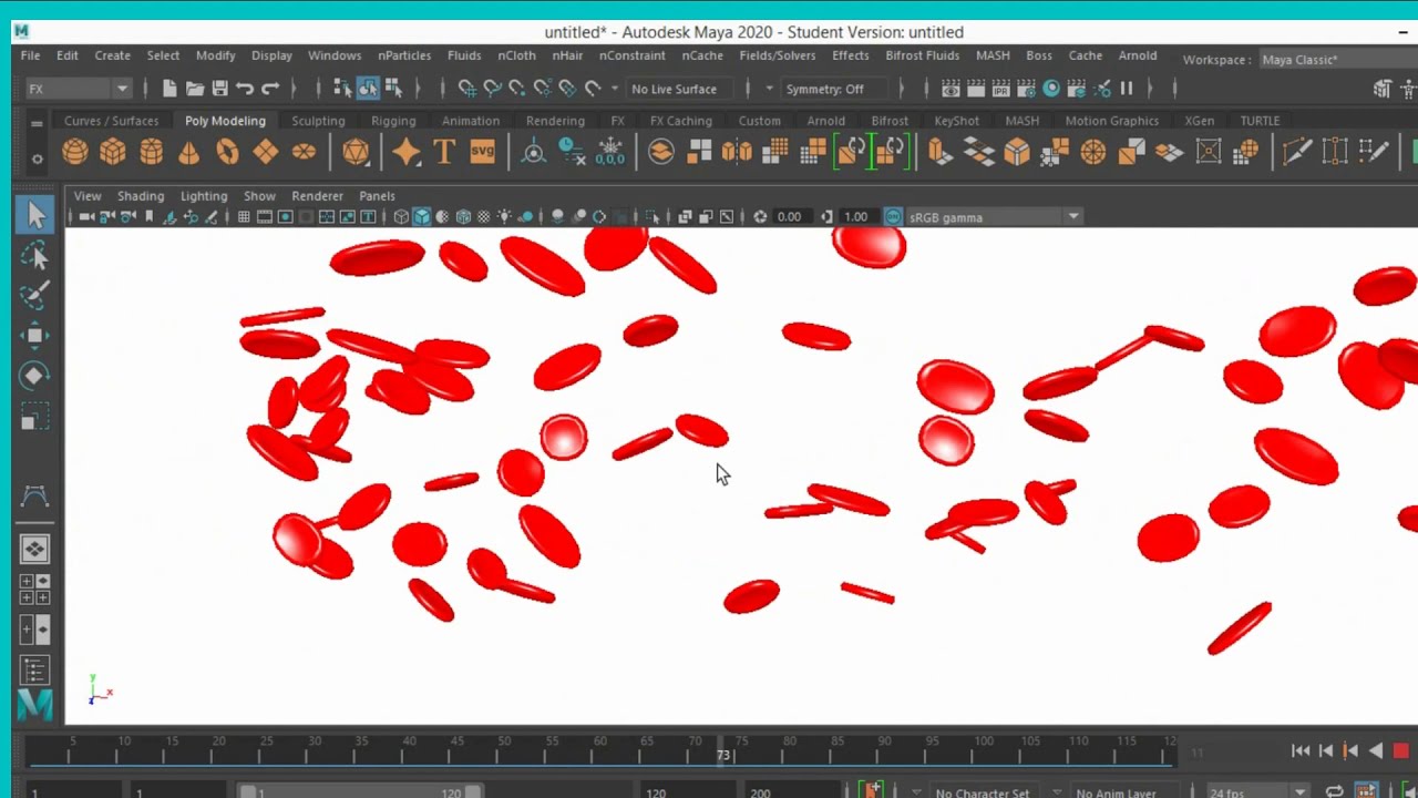 Medical Animation--Animate Red Blood Cell Flow using Maya 2020 MASH ...