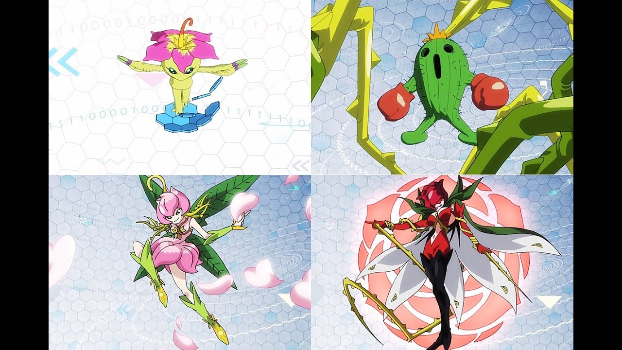 DIGIMON ADVENTURE tri. - PALMON ALL EVOLUTION & ATTACK [60FPS] - YouTube