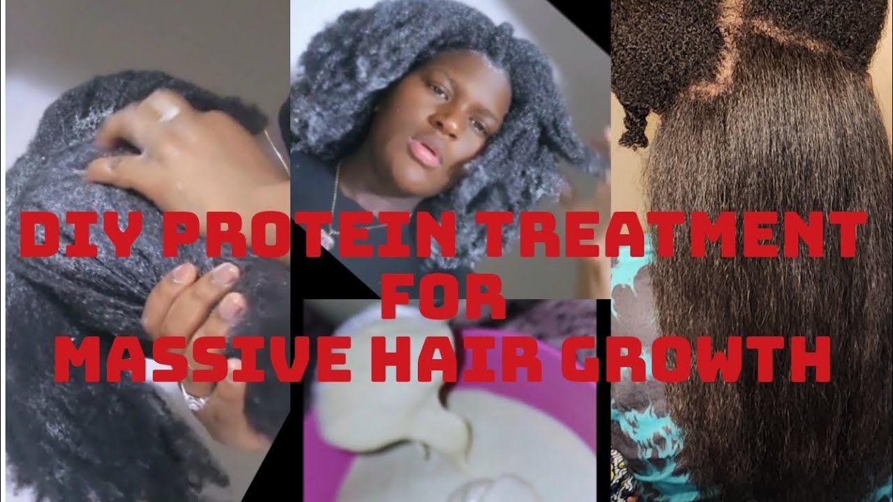DIY PROTEIN TREATMENT | HAIR MASK FOR MASSIVE HAIR GROWTH #youtubevideo ...