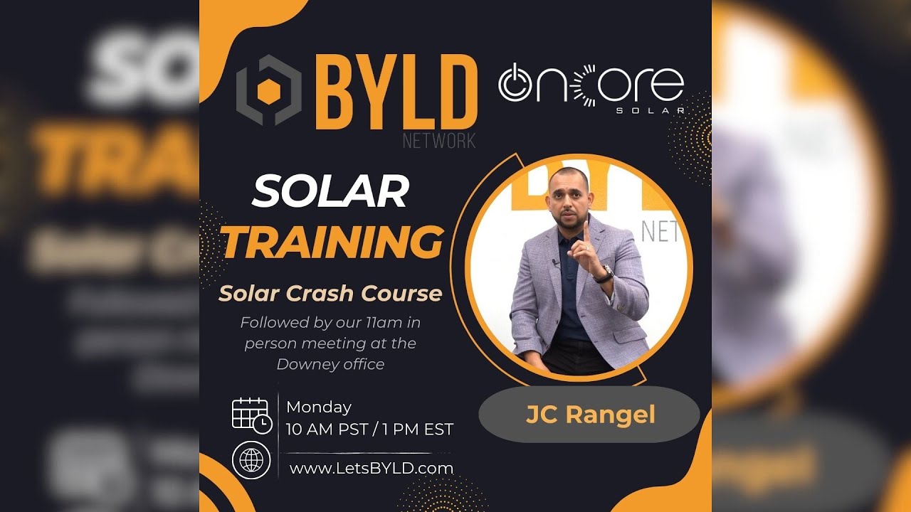 Solar Sales Training | Solar Crash Course with JC Rangel Part 1 - YouTube