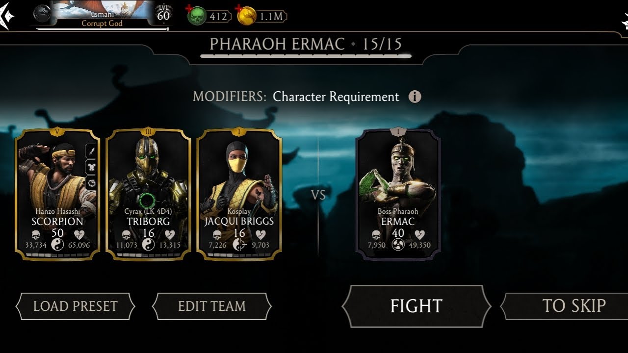mk Boss fight pharaoh Ermac boss fight - YouTube