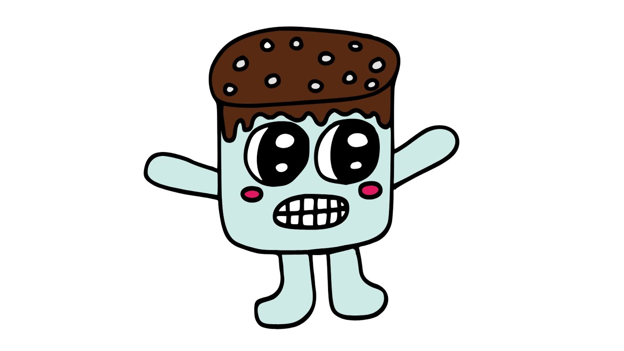 HOW TO DRAW A CUTE MARSHMALLOW - EASY DRAWINGS - YouTube
