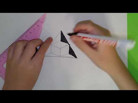 How to Draw Triangle with a 3D Square Inside ️ - YouTube